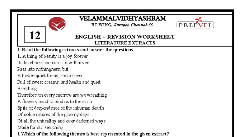 RT Grade 12 Literature Revision: Key Extracts and Analysis - Studocu