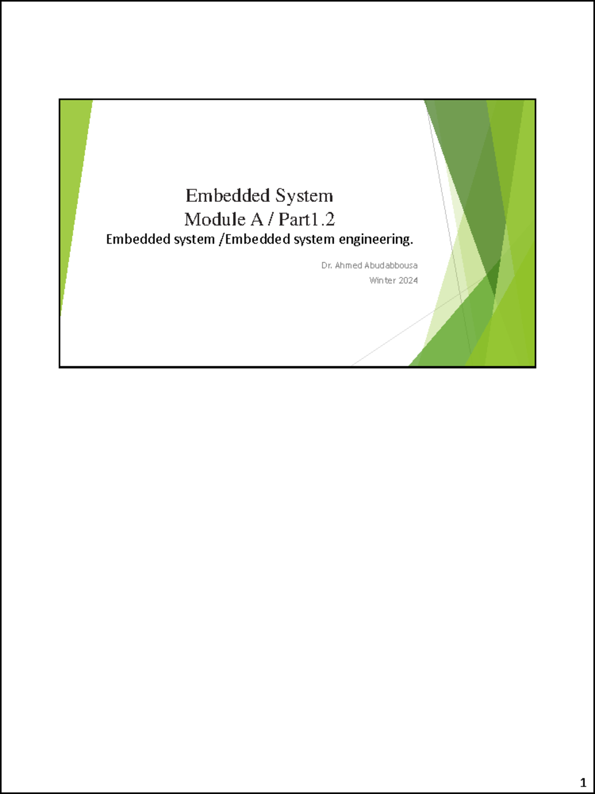 ECOM 422 Embedded Systems Module A: Software Engineering Overview - Studocu