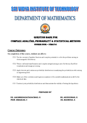 BCS301 Mathematics Model Question Paper 2 - Model Question Paper-II ...