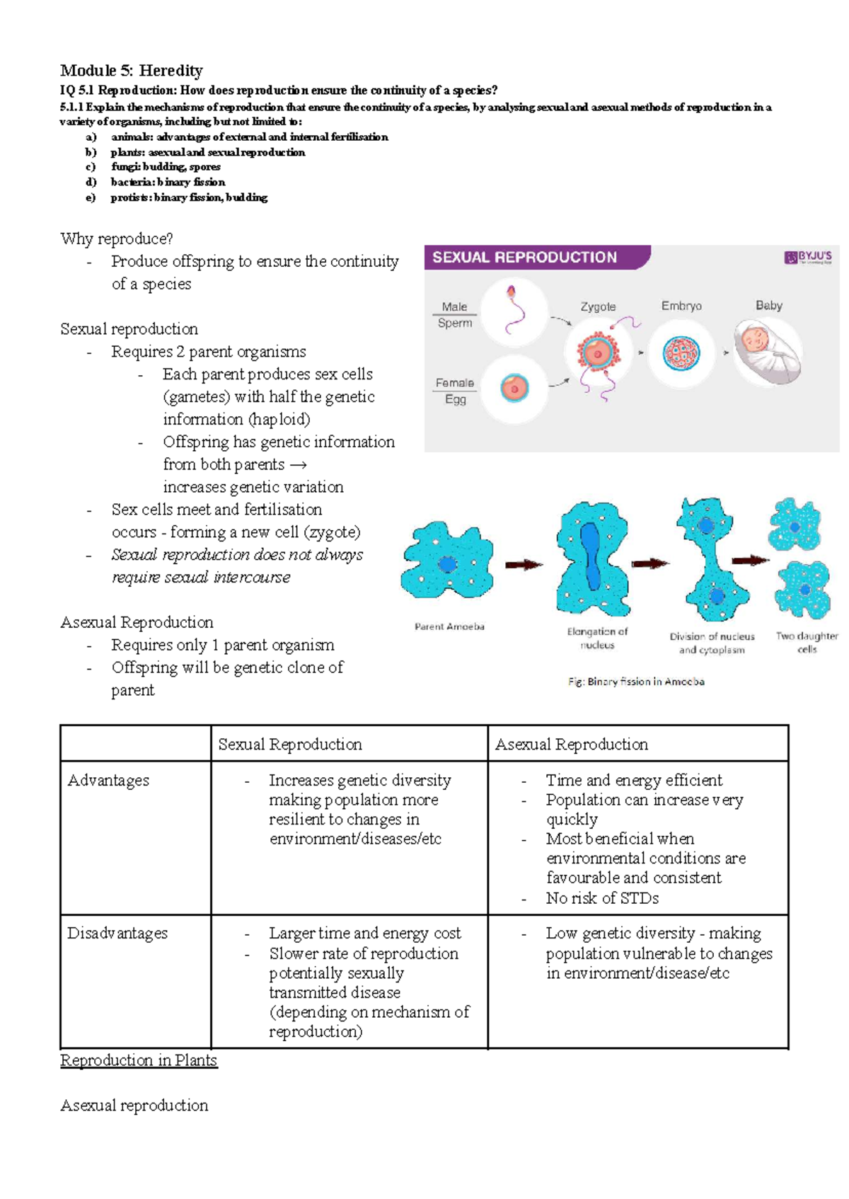 Module 5: Heredity - Reproduction Mechanisms and Genetic Continuity ...