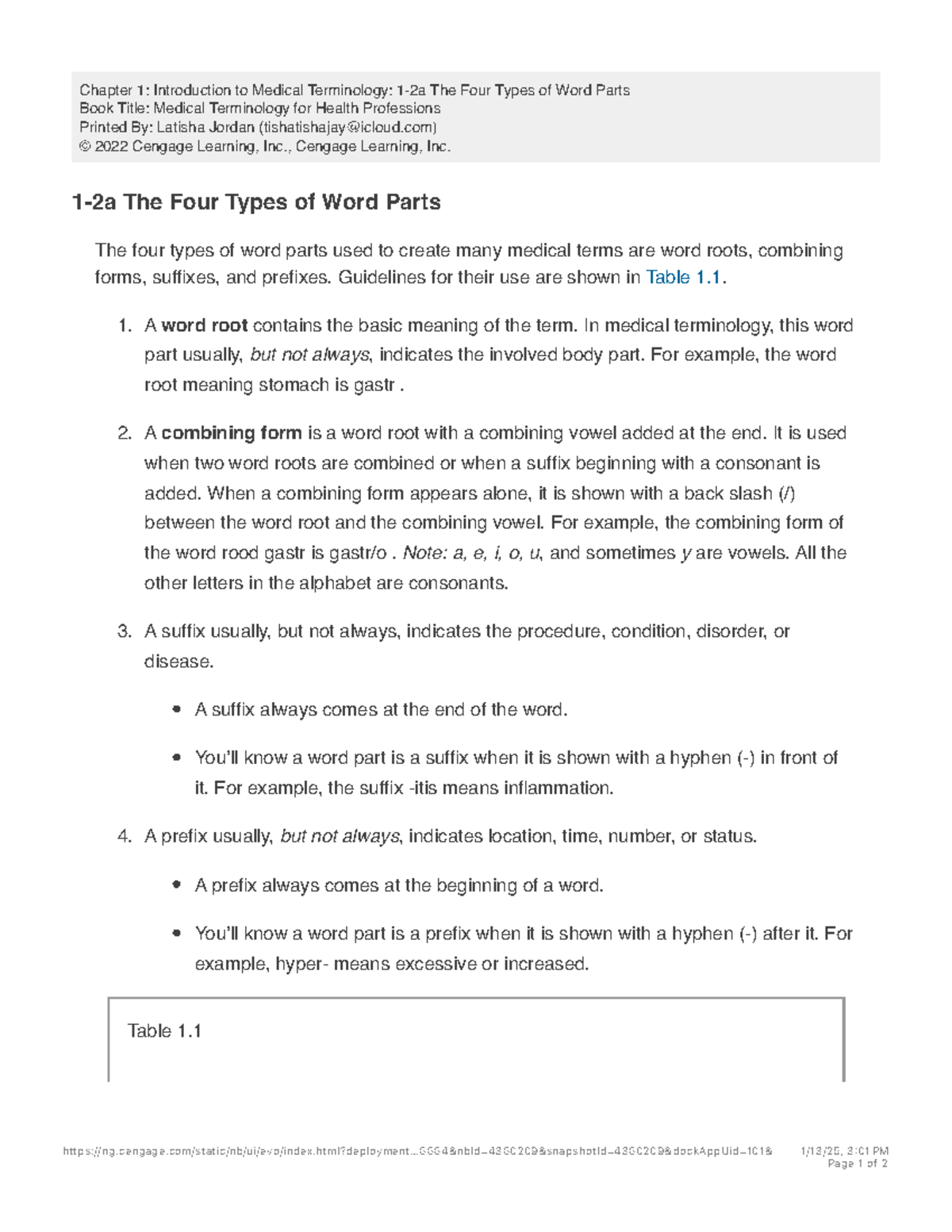 Medical Terminology for Health Professions: 1-2a Four Types of Word ...