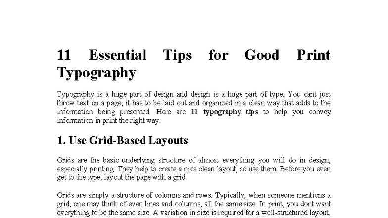 CLA 108 Essential Typography Tips for Effective Print Design - Studocu