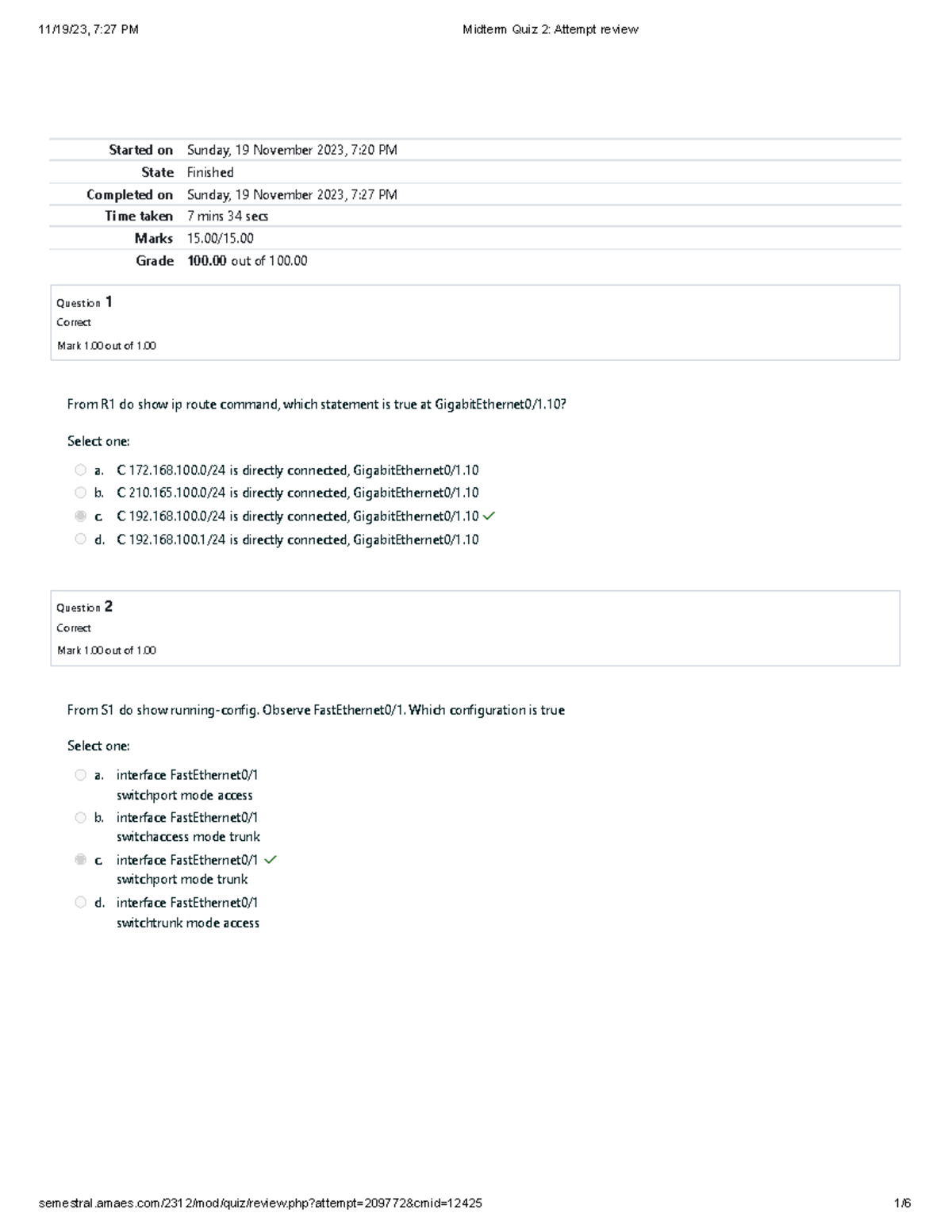 Midterm Quiz 2 - Data Communication 2: Exam Insights and Answers - Studocu