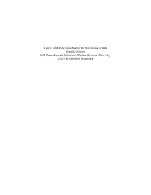 Curriculum and Instruction Task 3 Submission 1 - Hannah Oblinski D630 ...