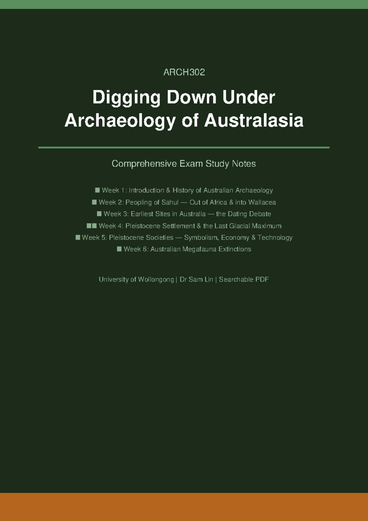 ARCH302 Comprehensive Exam Study Notes: Archaeology of Australasia ...