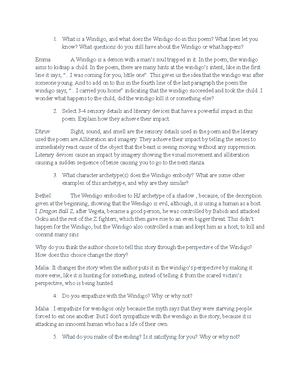 [Solved] What is a Windigo and what does the Windigo do in the poem ...
