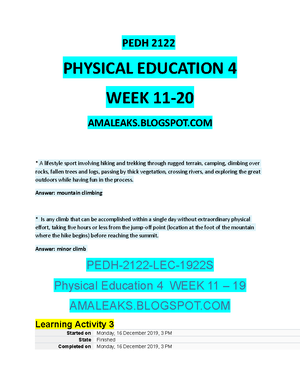 PEDH 2121 Physical Education and Health G12A 1 Sem Exam - Started on ...