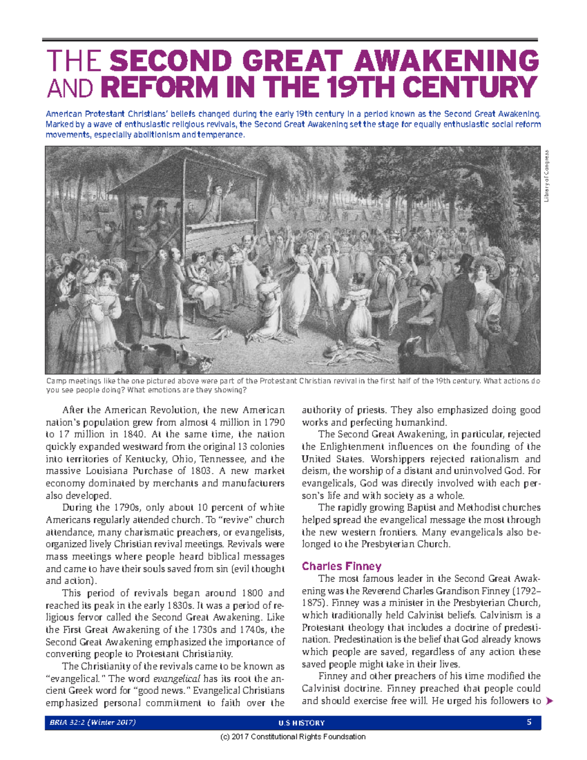 U.S. HISTORY: The Second Great Awakening and 19th Century Reforms - Studocu