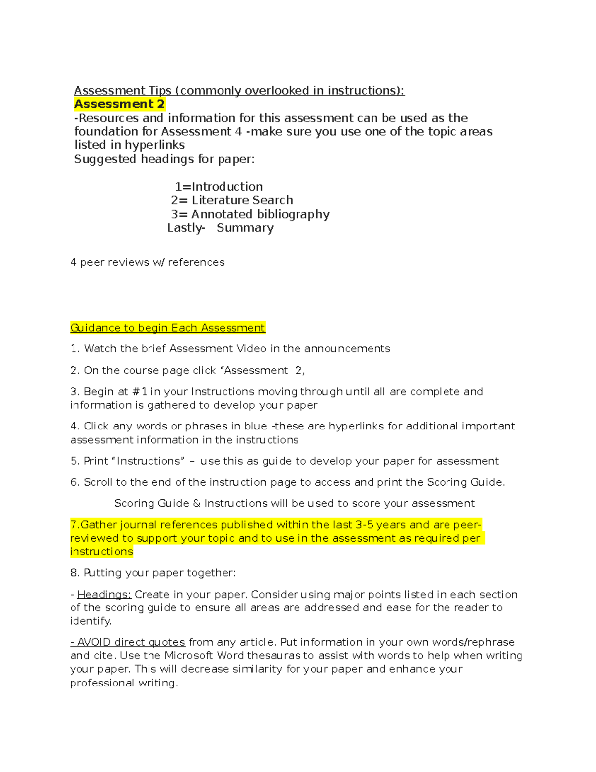 4000 assessment 2 instructions - Assessment Tips (commonly overlooked ...