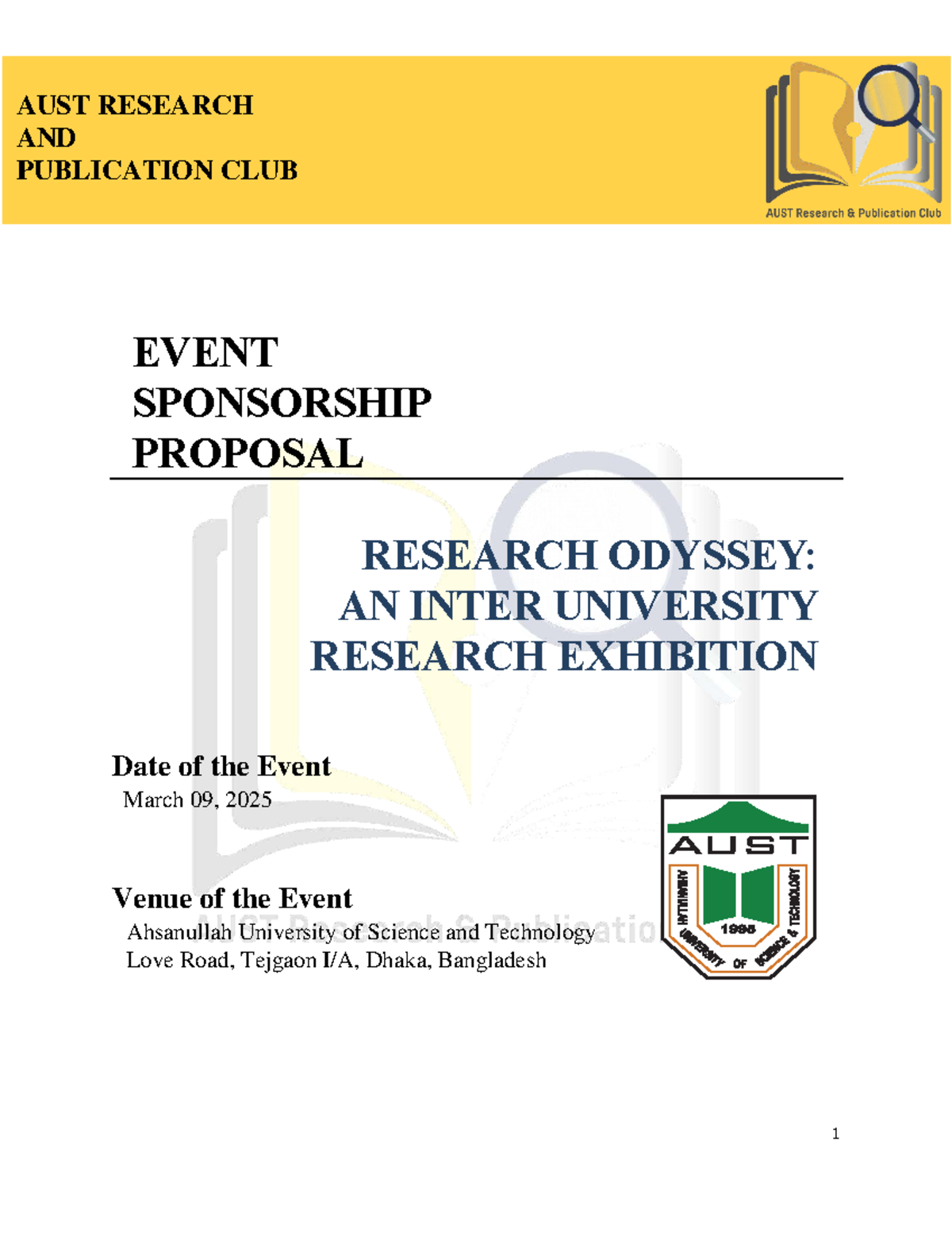 Amari School Sponsorship Proposal for Research Odyssey 2025 - Studocu