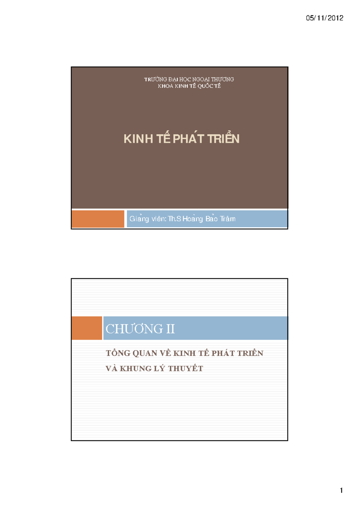 KTPT - Chương II: Tổng Quan Về Tăng Trưởng Và Phát Triển - Studocu
