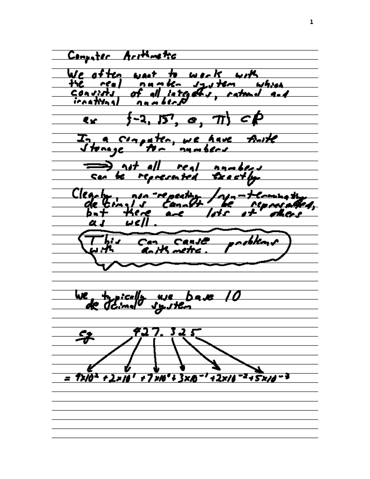 Lecture 1 Notes on Computer Arithmetic - MACM316 - Studocu