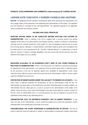 L412 Probate Succession Law Final Exam Paper - UNILUS University 2025 ...