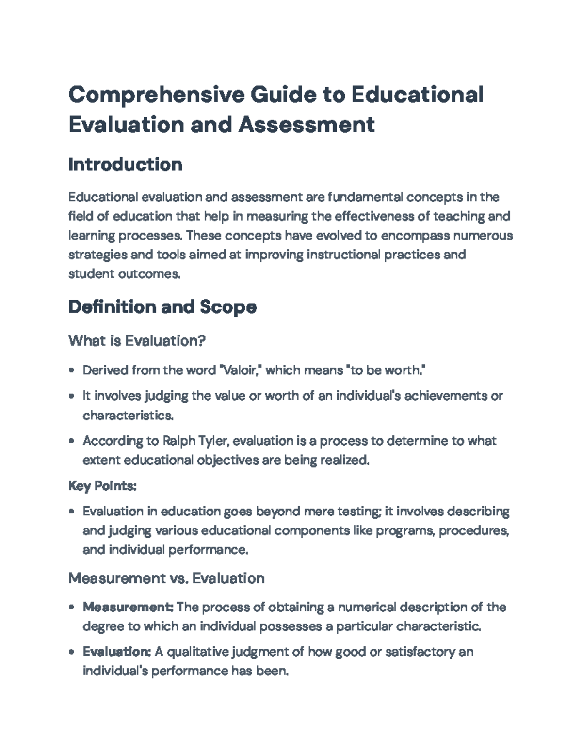 Comprehensive Guide to Educational Evaluation and Assessment ...