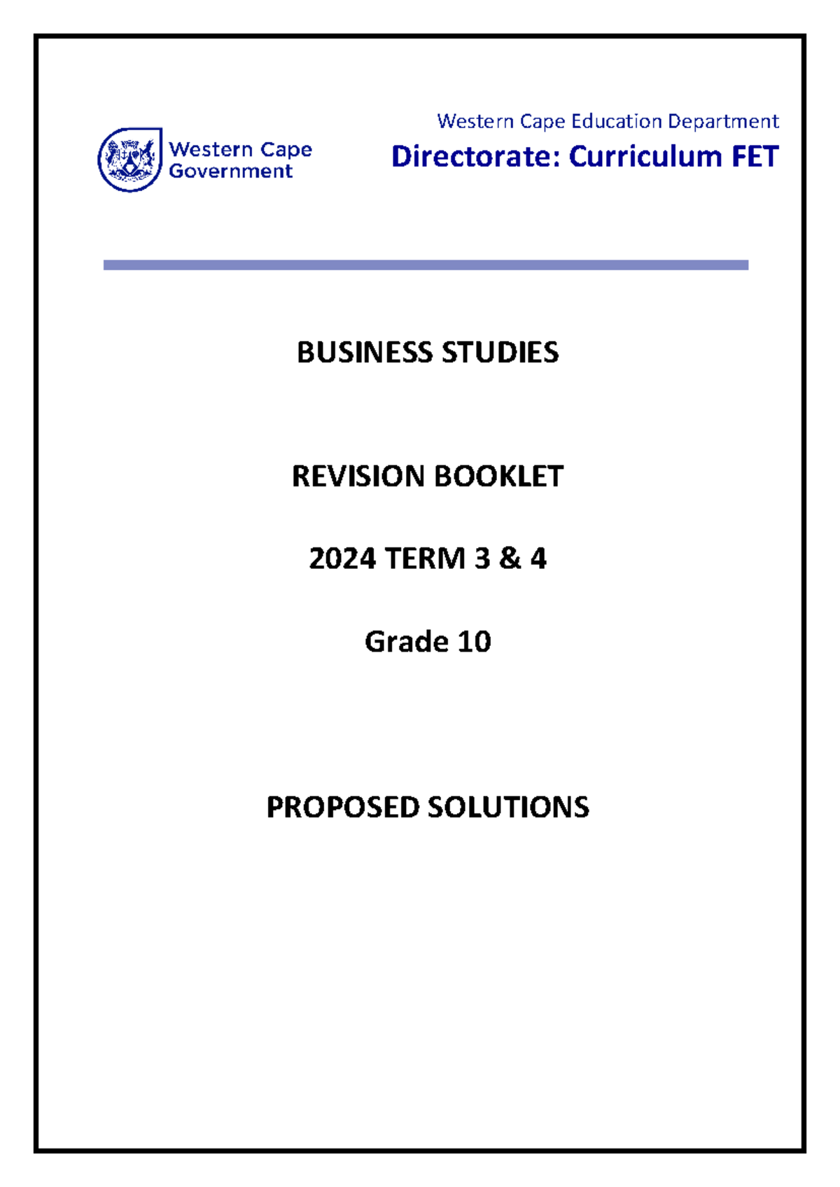 Grade 10 BSTD Term 3 & 4 Revision Notes and Solutions - Studocu