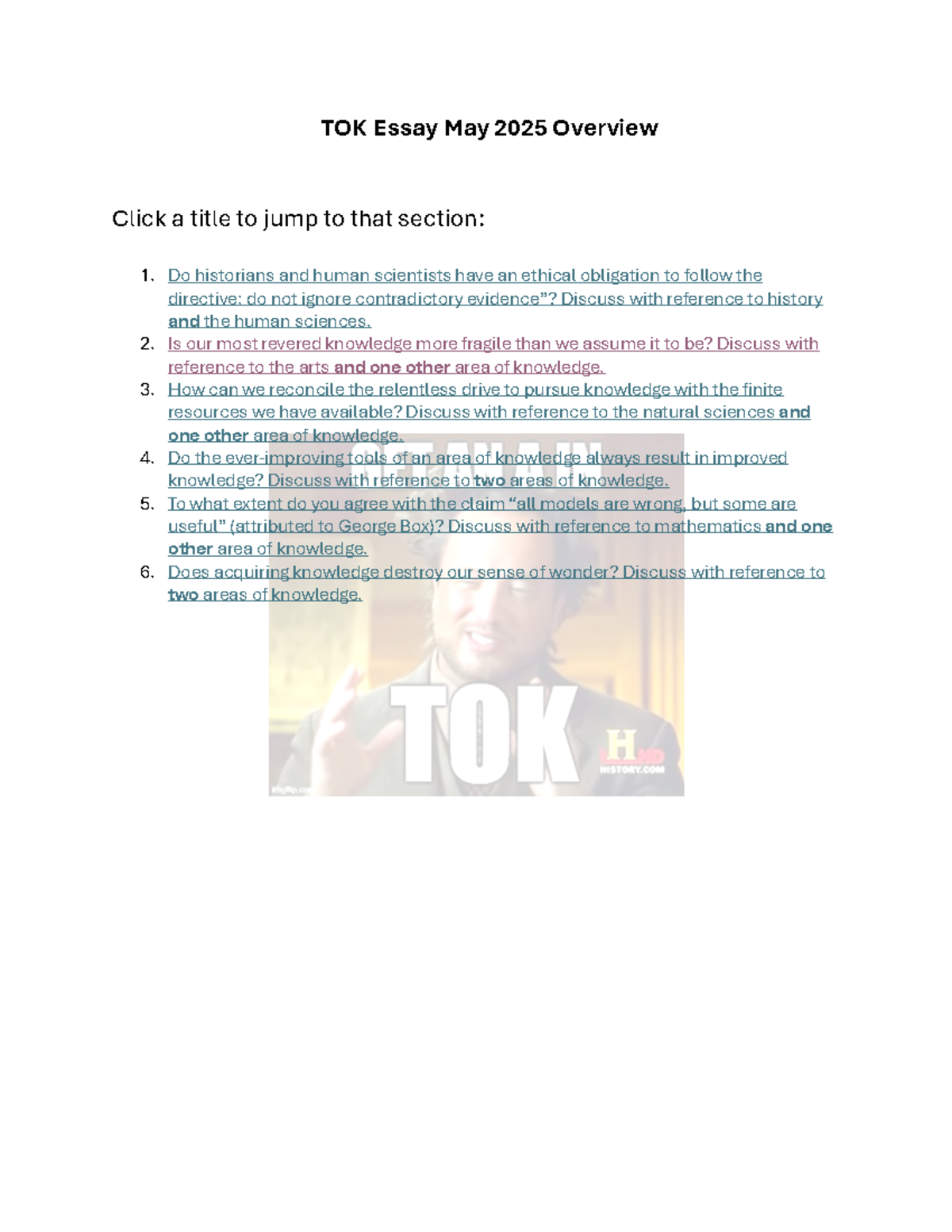 TOK Essay Tips & Tricks (May 2025) - Strategies & Insights - Studocu