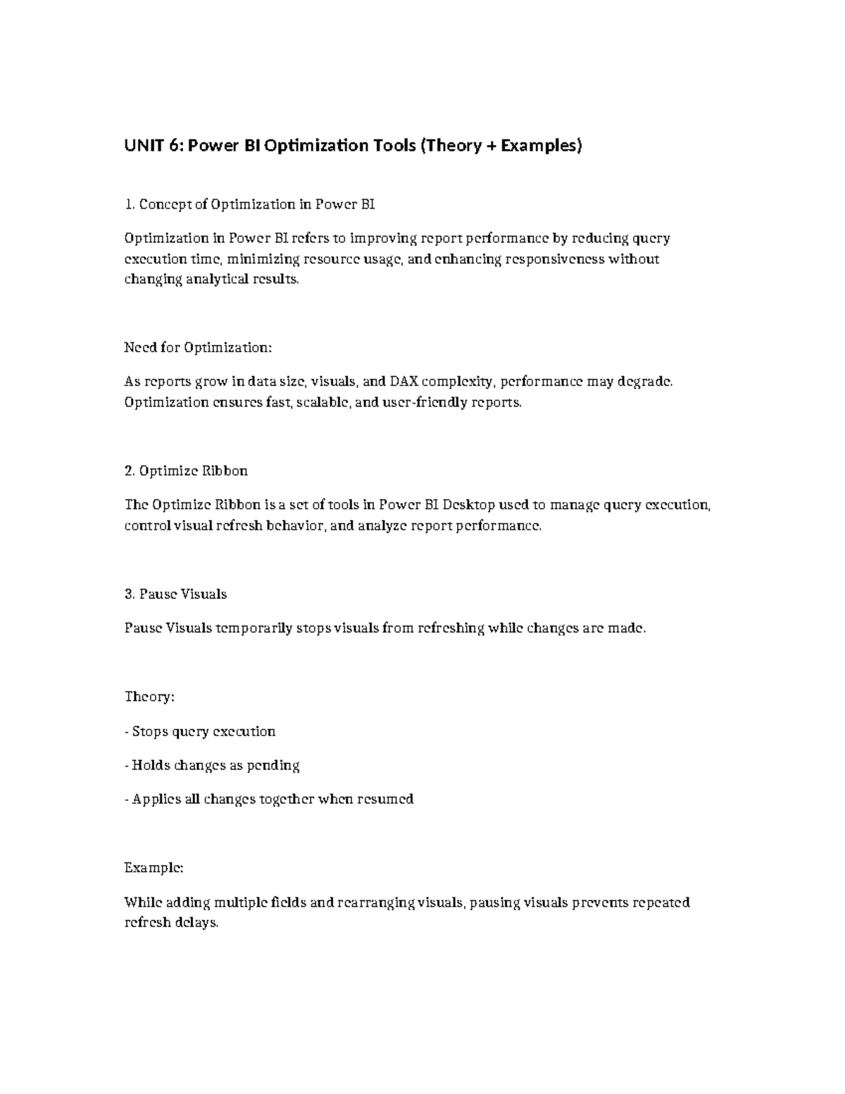 UNIT 6: Power BI Optimization Tools - Enhancing Report Performance ...