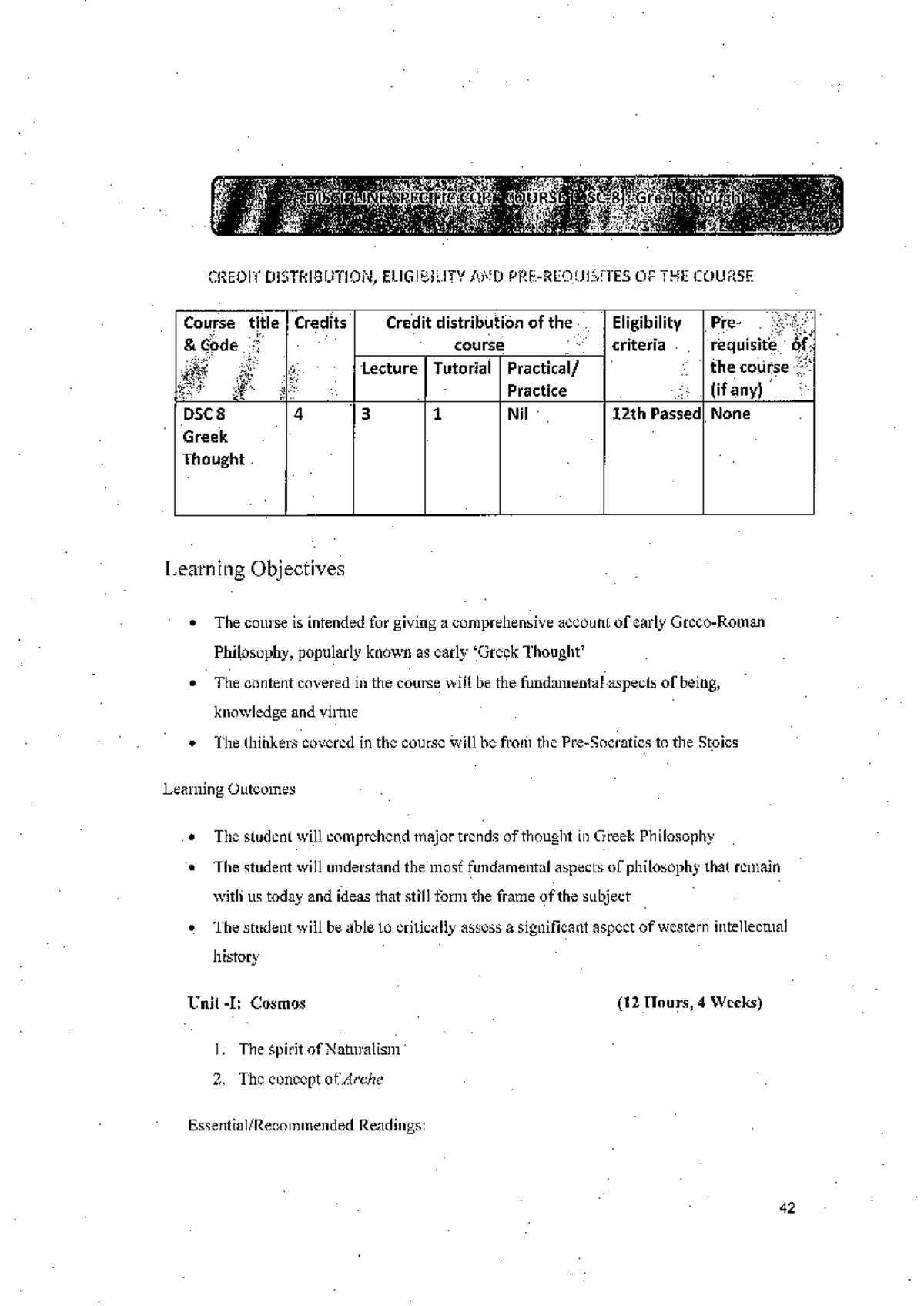 BA Prog. (4th Sem) - Greek Thought Lecture Notes and Credits - Studocu
