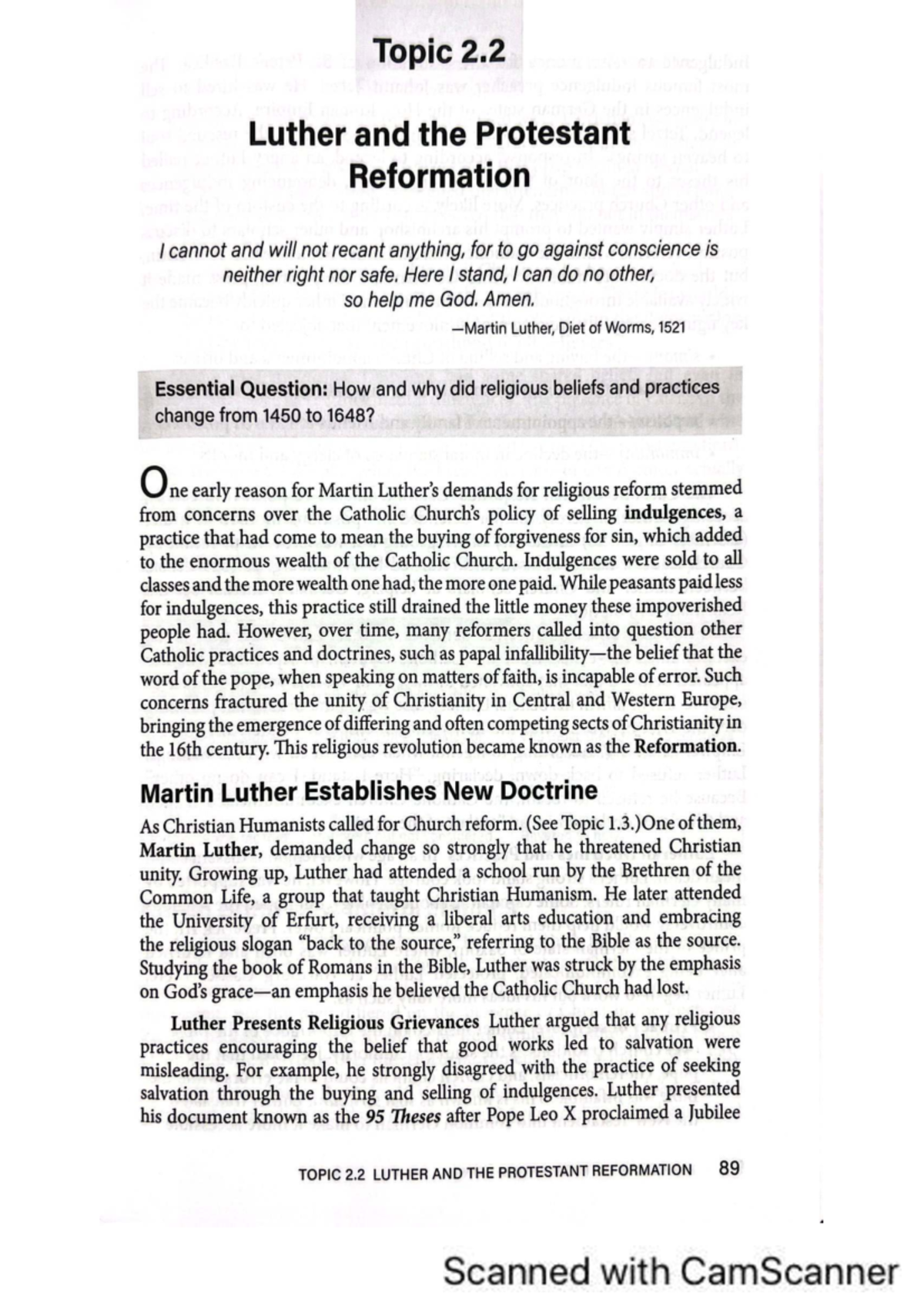 Topic 2.2: Luther and the Protestant Reformation - Key Insights and ...