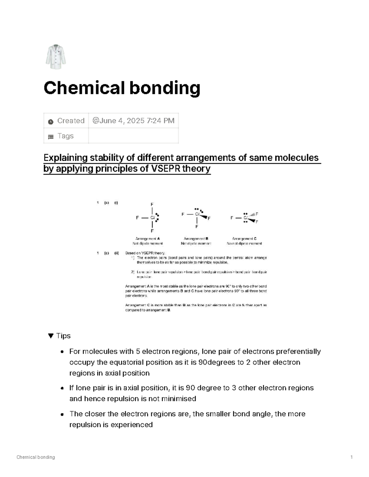Chemistry 101: Chemical Bonding Notes and VSEPR Theory Insights - Studocu