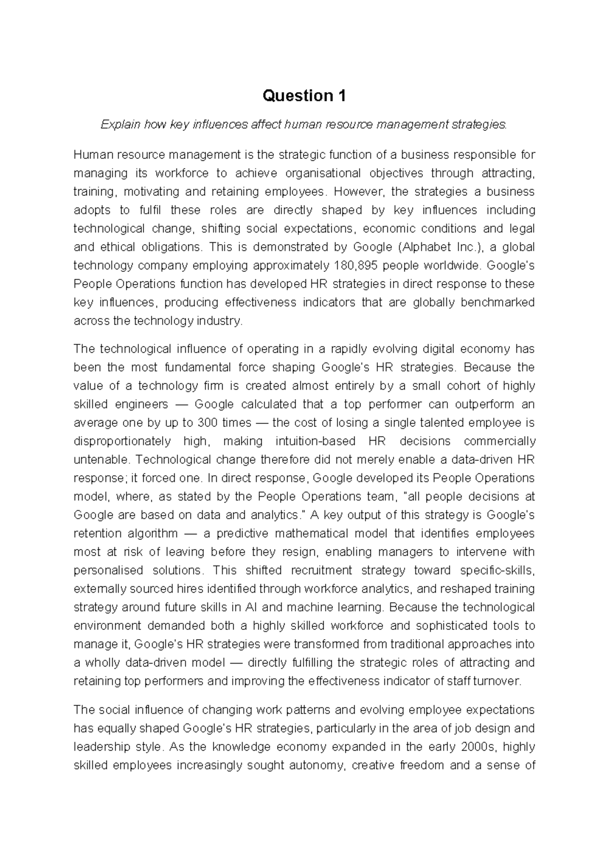 HSC Business Studies: HRM Strategies & Influences on Workforce ...