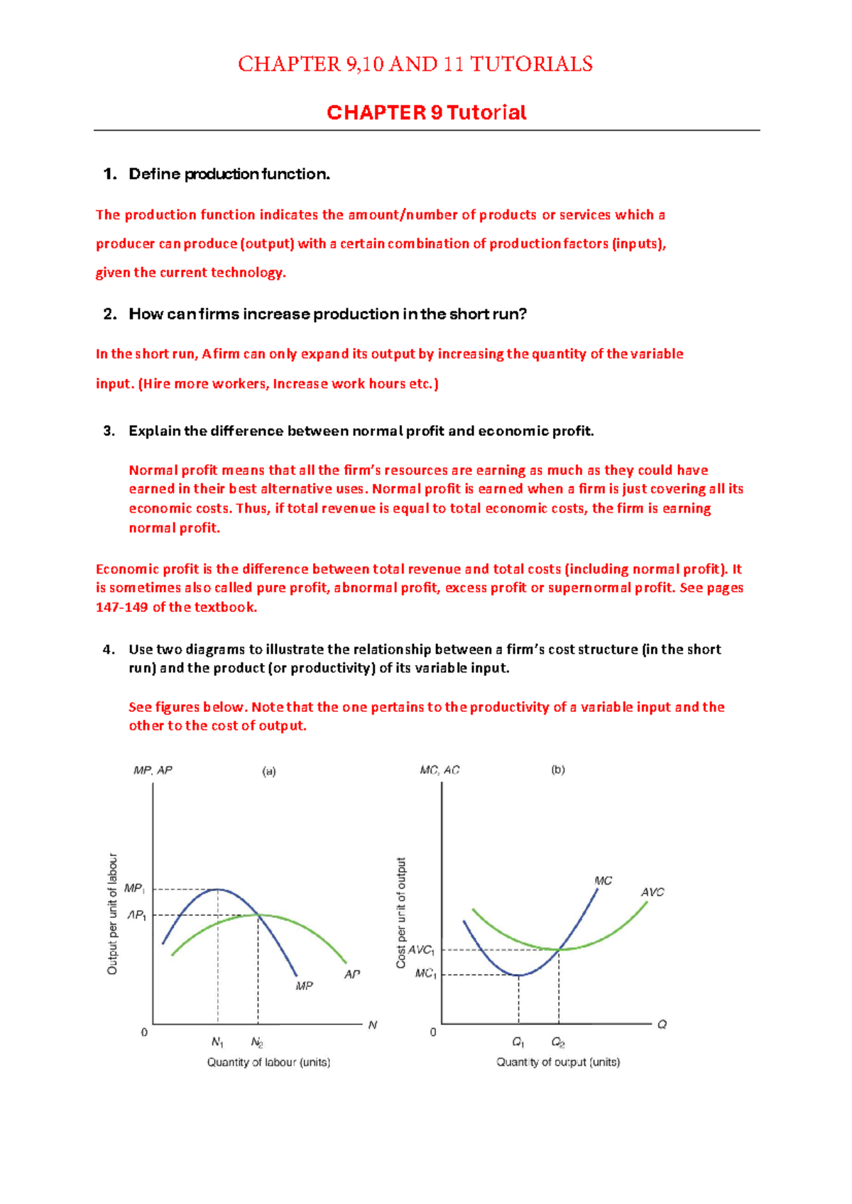 Chapter 9, 10 & 11 Tutorial Notes with Answers for Exam Preparation ...