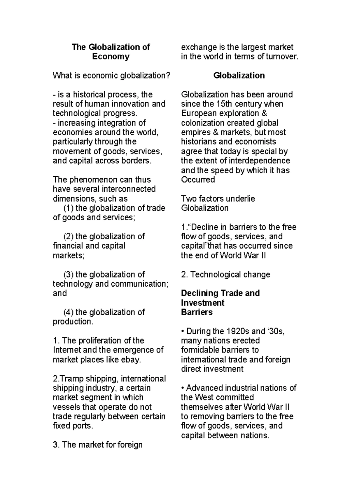 The Globalization of Economy - The Globalization of Economy What is ...