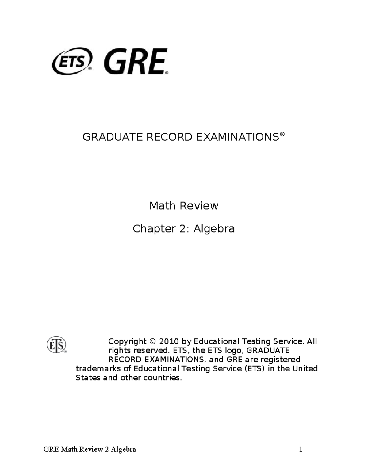 GRE Math Review 2: Comprehensive Algebra Study Guide - Studocu