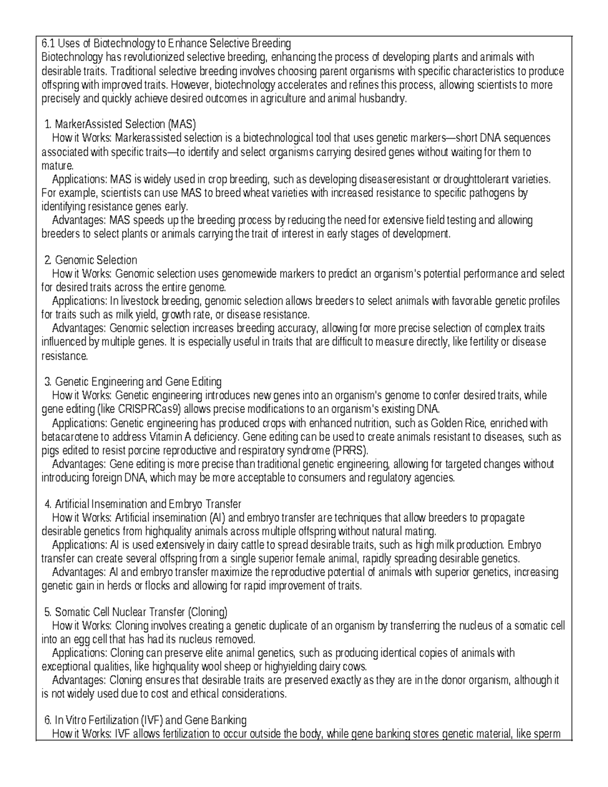 Chapter 6 Plant Technology - 6 Uses of Biotechnology to Enhance ...