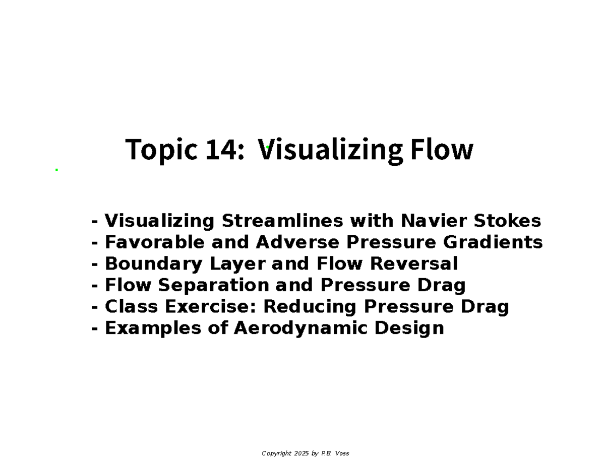 Topic 14: Visualizing Flow and Pressure Drag in Fluid Mechanics - Topic ...
