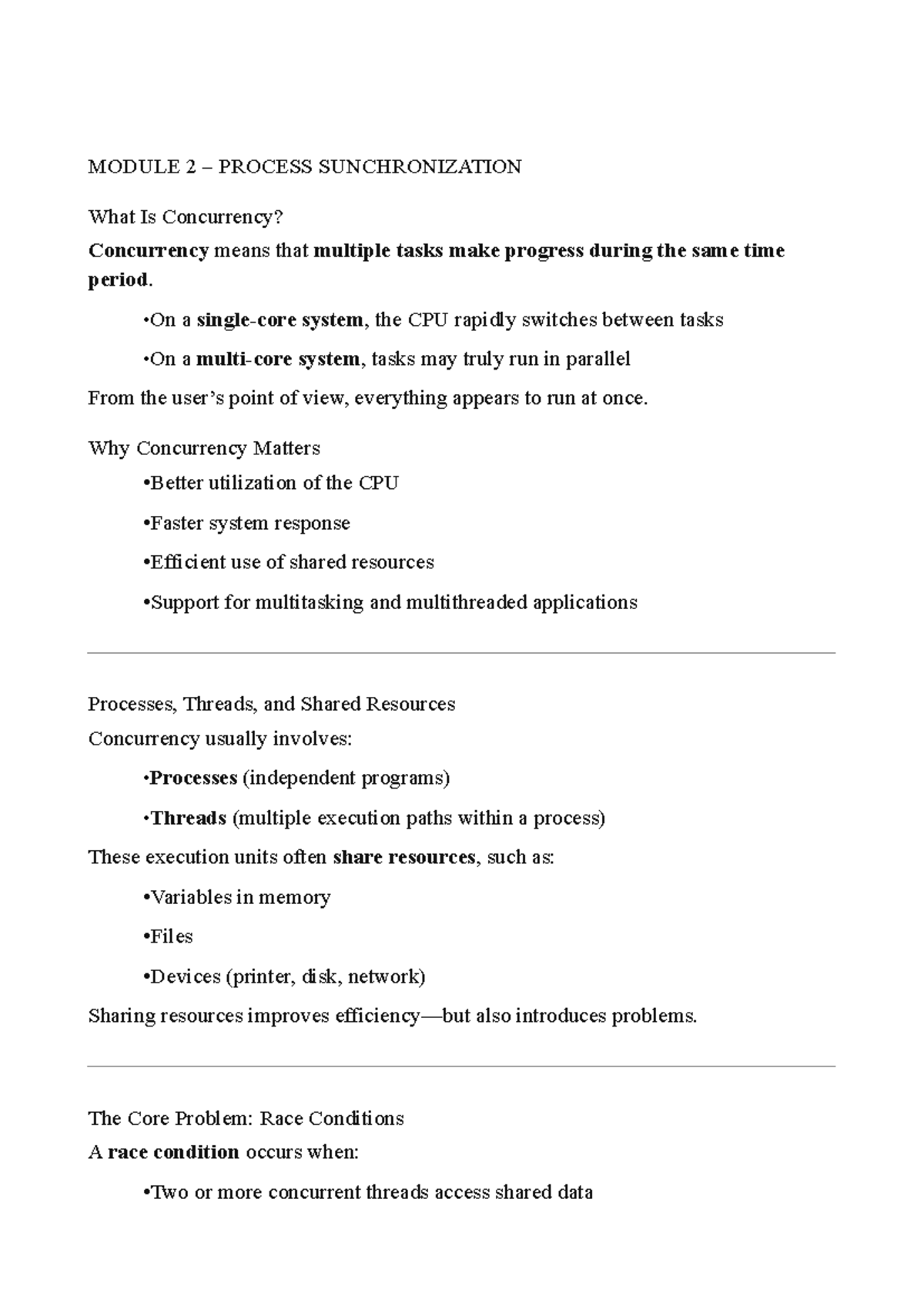 Operating System Notes: Module 2 - Process Synchronization and ...
