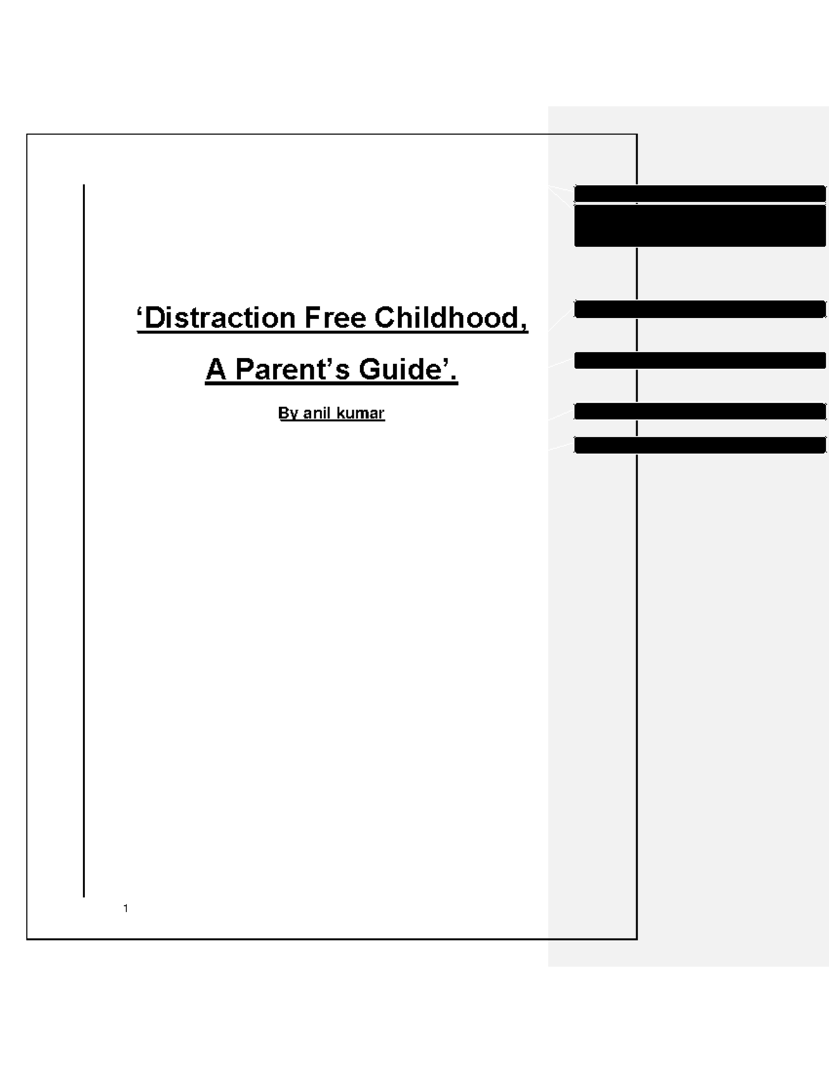Distraction free child hood - ‘Distraction Free Childhood, A Parent’s ...