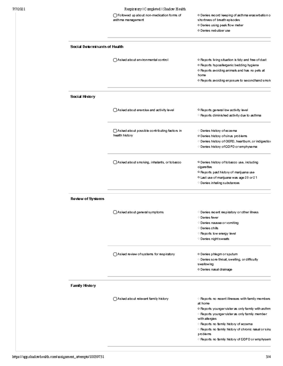 Shadow Health Assessment - Tina Jones - Respiratory Part 4 Completion ...