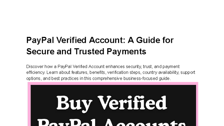 PayPal Verified Account: A Secure Guide for Trusted Payments - Studocu