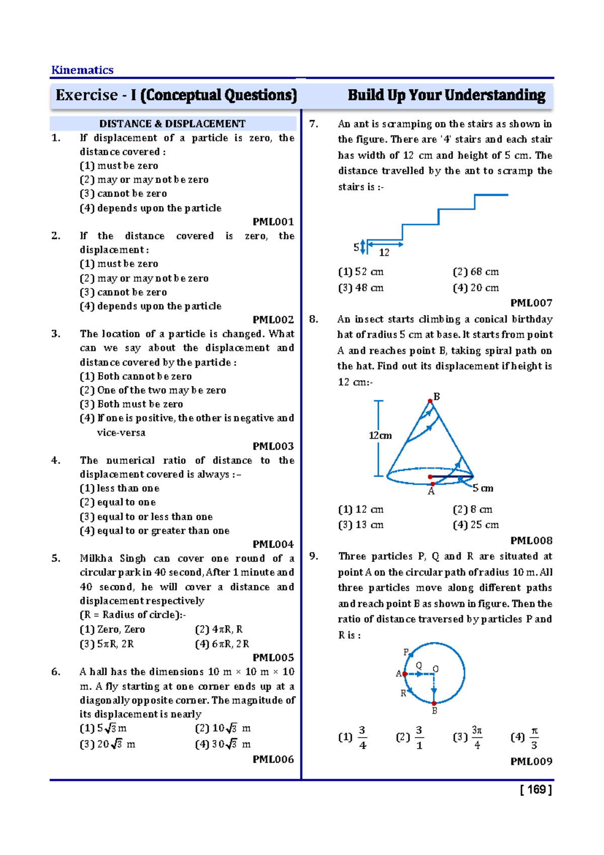 Kinematics Exercise I-III: Distance, Displacement, and Motion Analysis ...