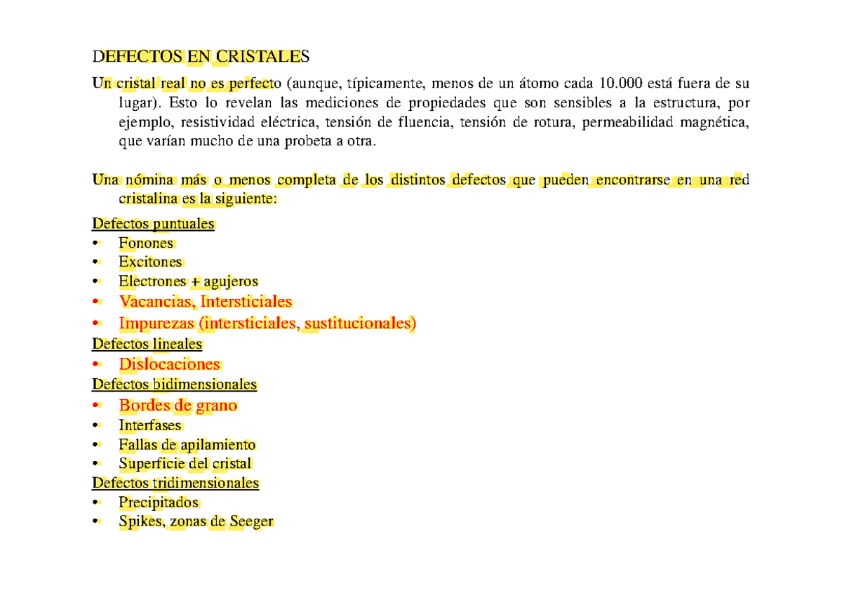 DEFECTOS EN CRISTALES: Clase 4 - Análisis de Defectos Puntuales y ...