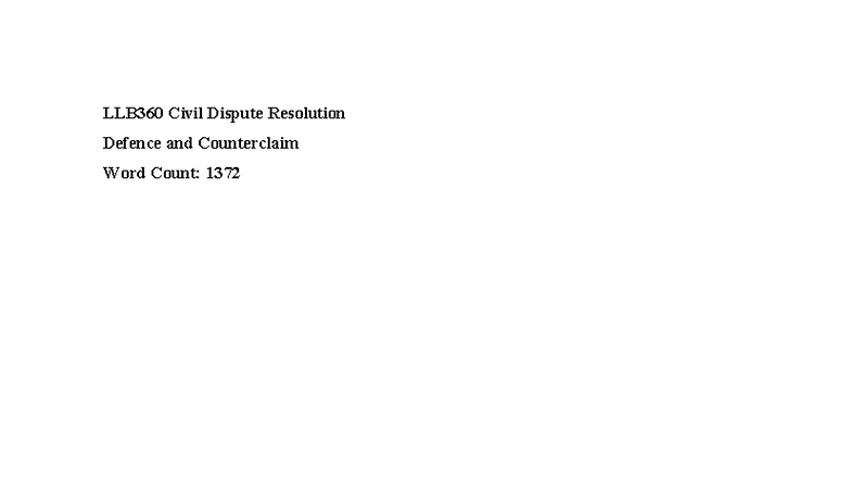 LLB360 Civil Dispute Resolution: Defence, Counterclaim & Mediation ...