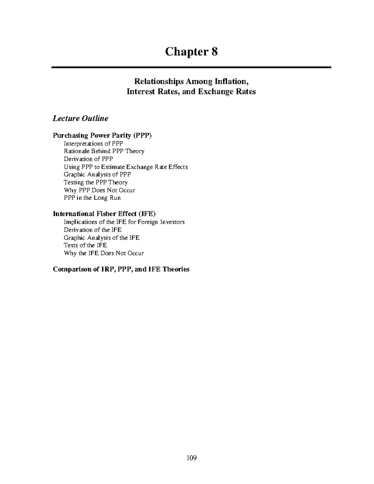 Ch 8 - solutions - Chapter 8 Relationships Among Inflation, Interest ...