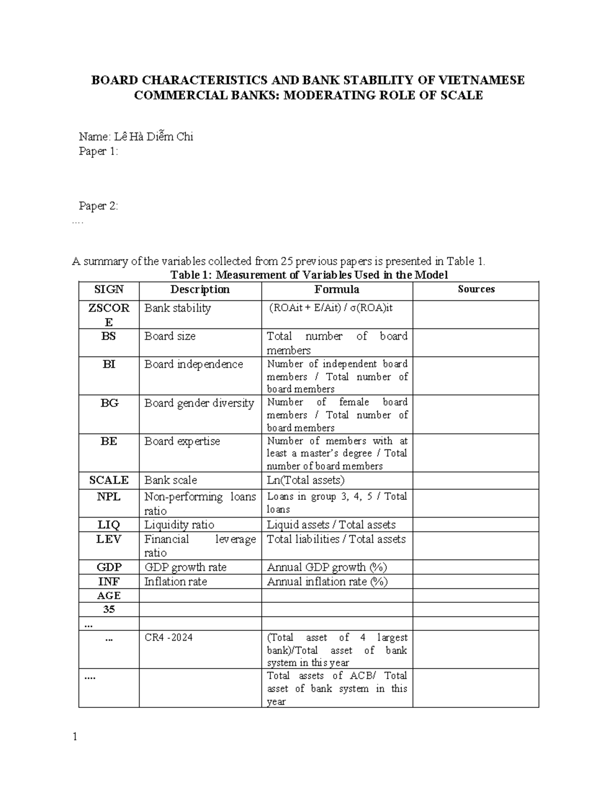 BOARD CHARACTERISTICS & BANK STABILITY IN VIETNAM: MODERATING ROLE OF ...