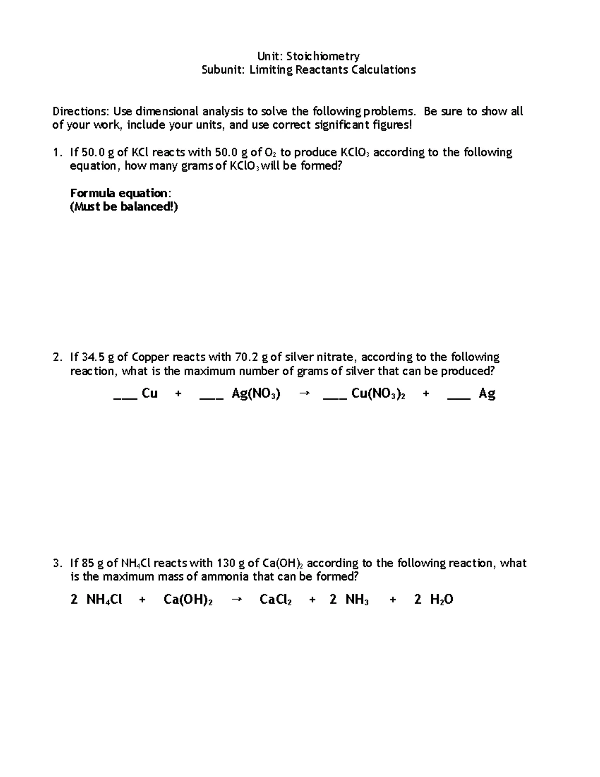 Moles Unit: 2-Step Conversions Homework Guide and Solutions - Studocu