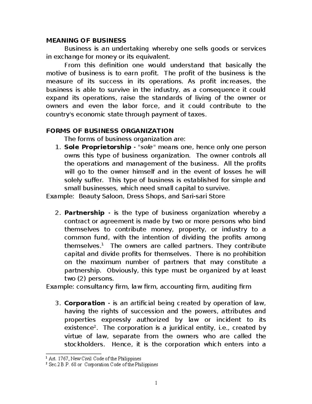 Basic Accounting Concepts and Business Organization (ACCT 101) - Studocu