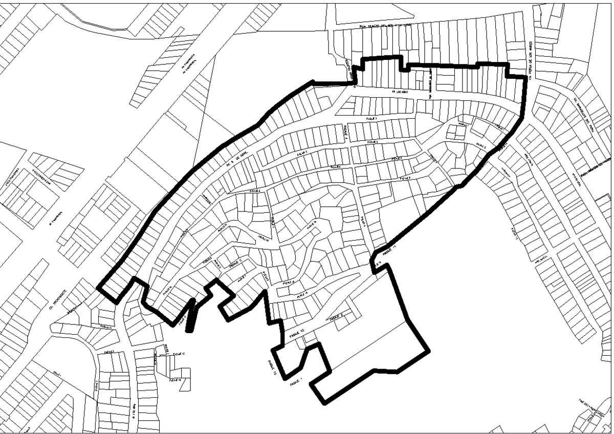 Delimitación del Sector II - Pesqueda - PASAJE 10 PASAJE 3 PASAJE 12 ...