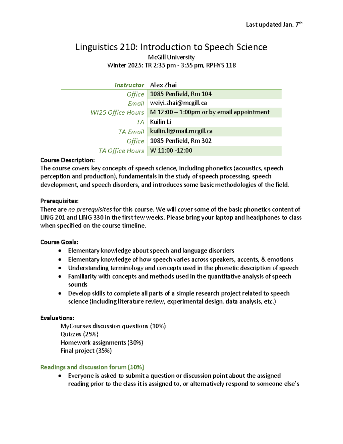 WI25 Syllabus LING 210 - Copy - Linguistics 210 : Introduction to ...