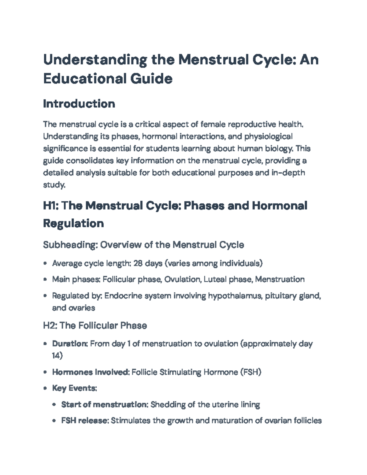 Understanding the Menstrual Cycle: Phases & Hormones Education Guide ...