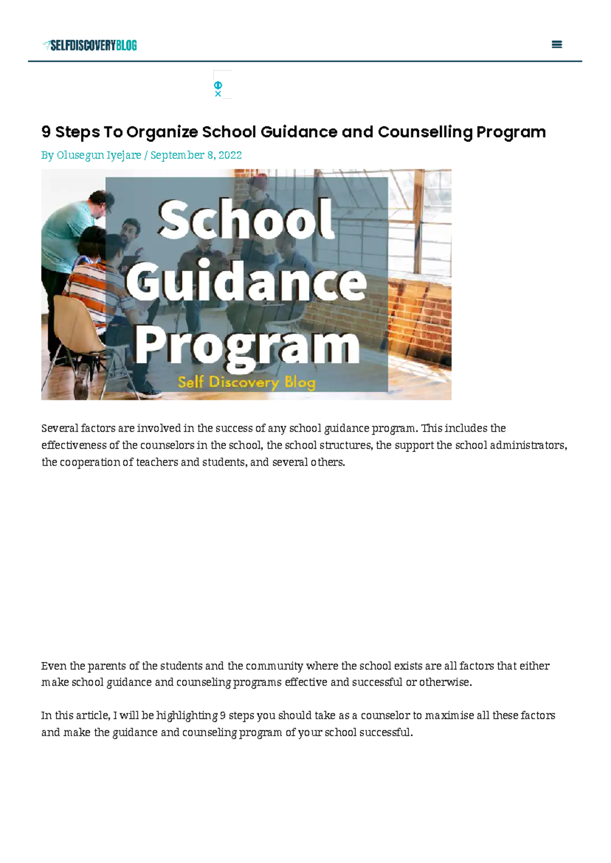 9 Steps To Organize School Guidance and Counselling Program in Schools ...