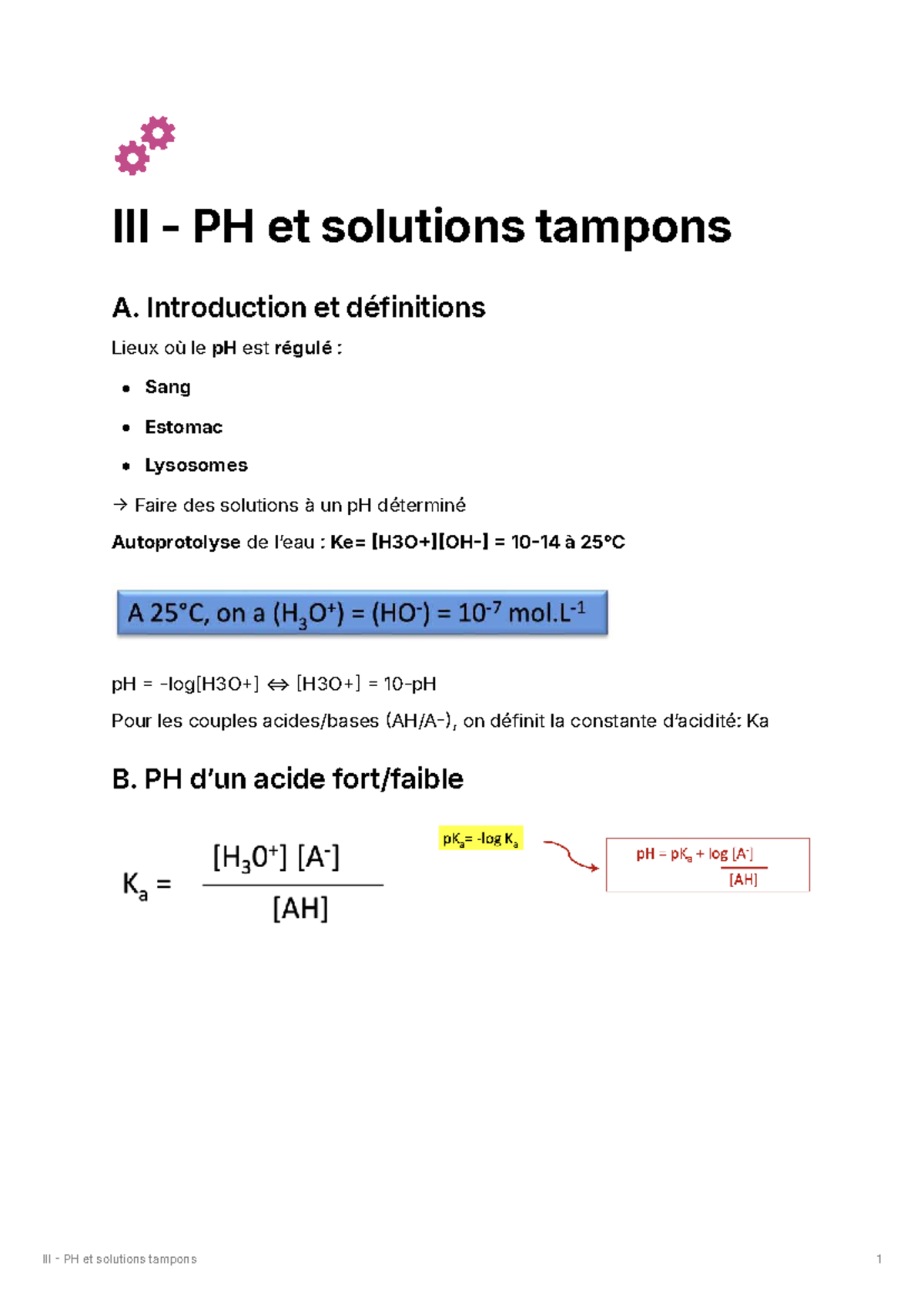 PH et Solutions Tampons - Concepts et Protocoles en Biochimie - Studocu