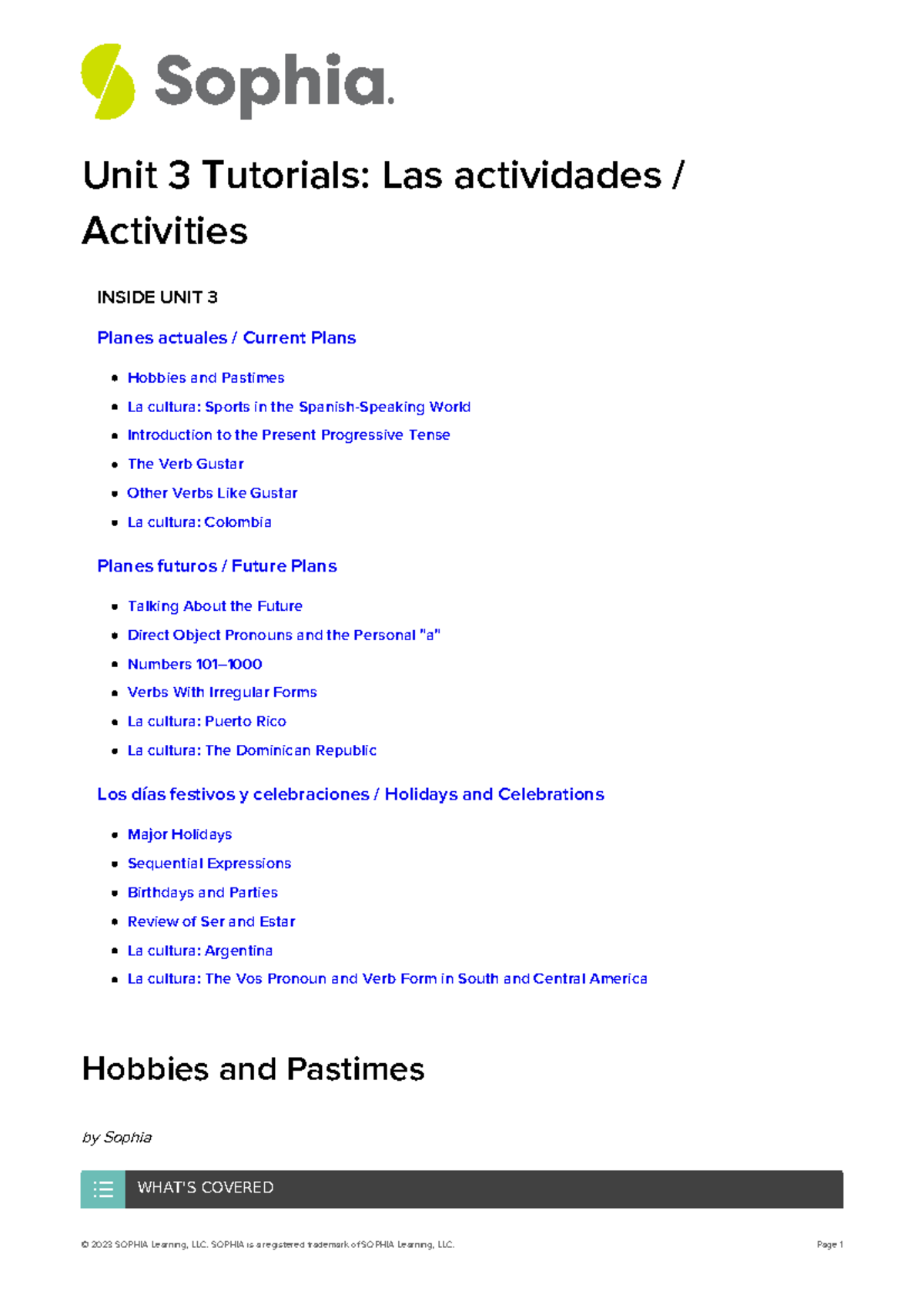 Unit 3 tutorials las actividades activities - Unit 3 Tutorials: Las ...