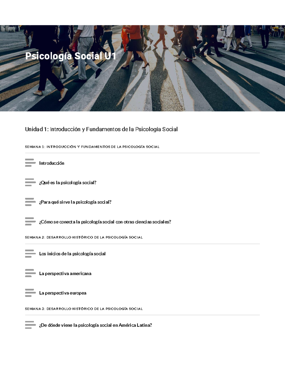 Psicología Social U1: Fundamentos y Conexiones con Otras Ciencias Sociales - Studocu