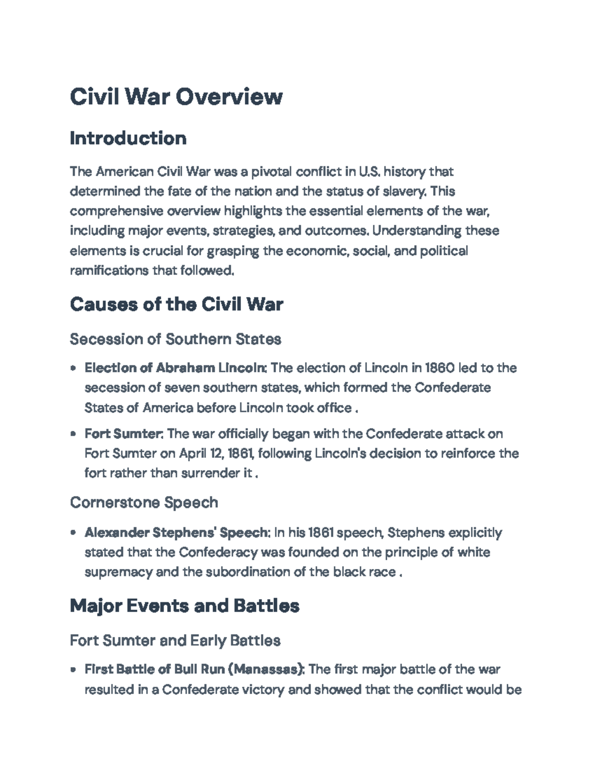 Civil War Overview: Key Events, Impacts, and Historical Significance ...