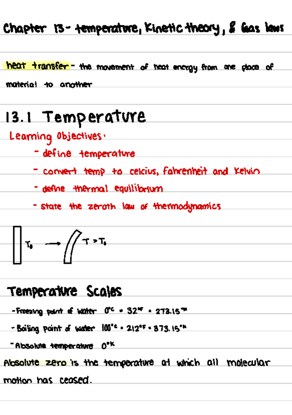13 - Temp, Kinetic Theory And Gas Laws - Chapter 13-temperature ...